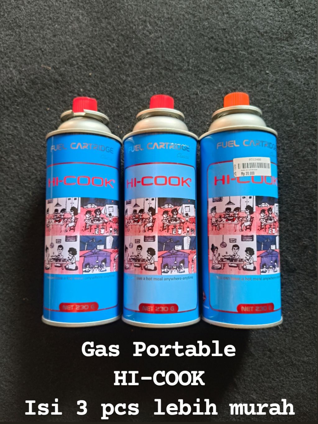 Jual Gas portable merk HI-COOK 1 paket isi 3 kaleng + isi | Shopee ...