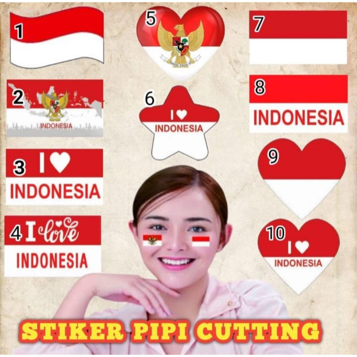 Jual Sticker Pipi Cutting Merah Putih (1 lembar) | Shopee Indonesia