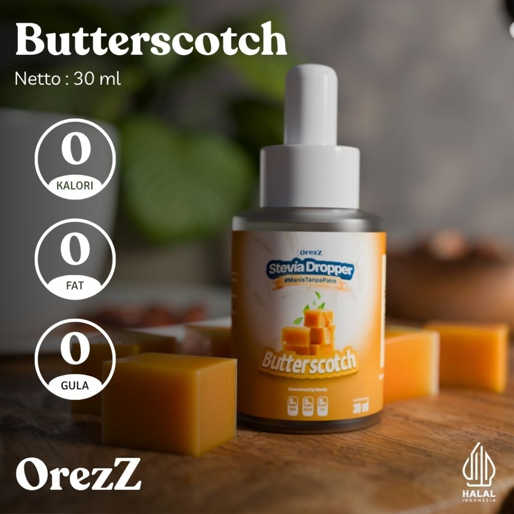 Jual OREZZ Stevia Dropper tetes Rasa butterscotch 30 ml Pemanis Alami ...