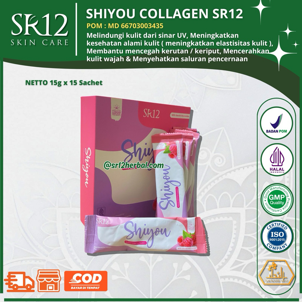 Jual Shiyou Sachet Collagen Drink SR12 / Kolagen / Glutathion / Ekstrak Raspberry / Vitamin E ...