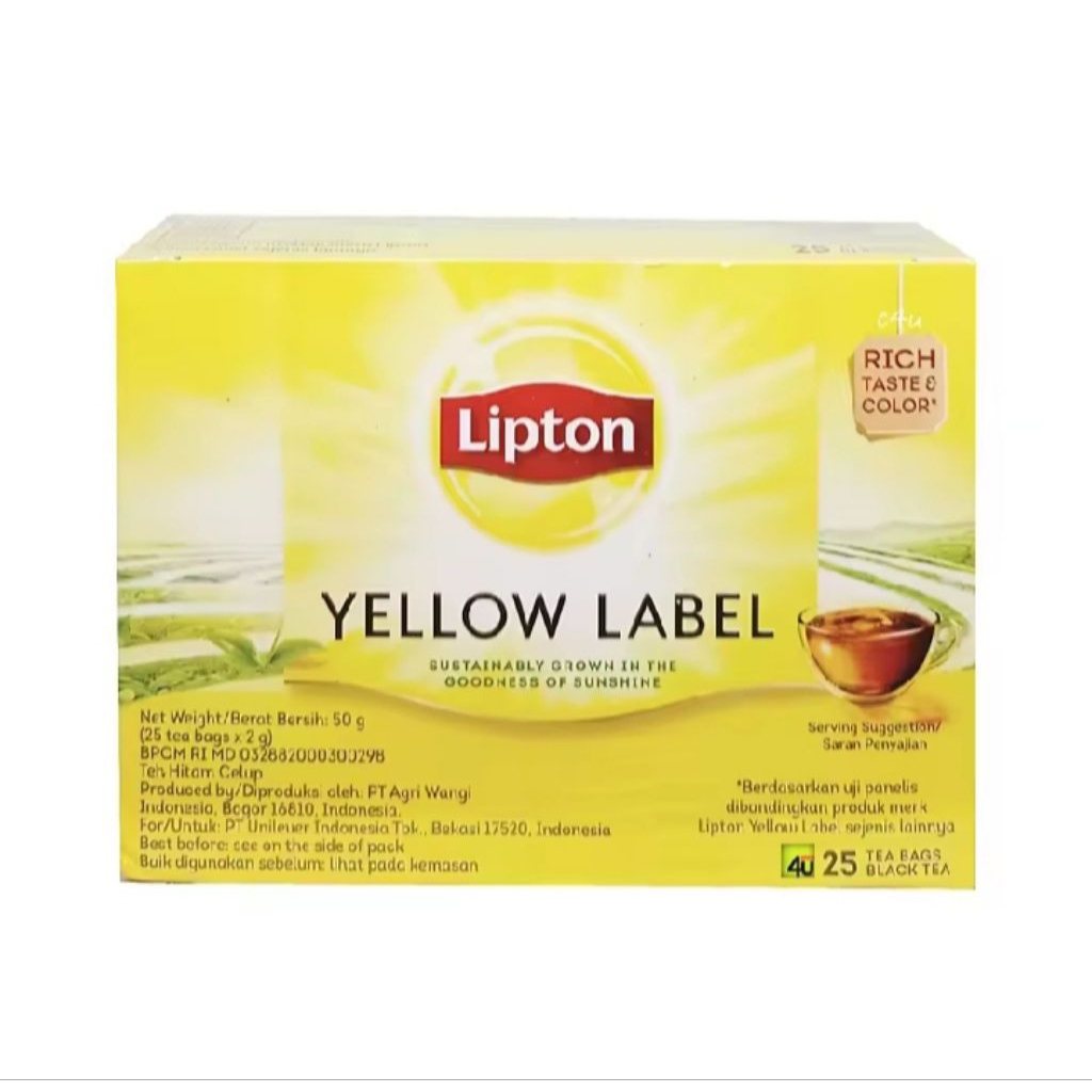 Jual Lipton Teh Celup Yellow Label isi 25pcs - Lipton Yellow Label Teh ...