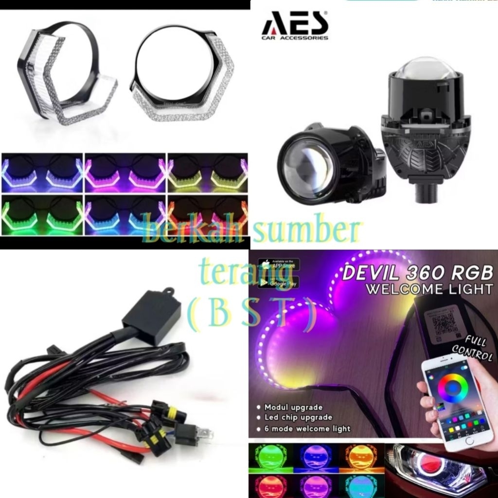Jual Paket Biled Aes Experience V2 Shroud Hexagonal 5D Acrilyc RGB ...
