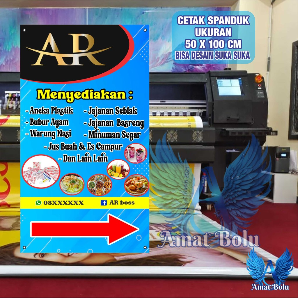 Jual Cetak Spanduk Cetak Banner AR TOKO PLASTIK B Costom Desain ...