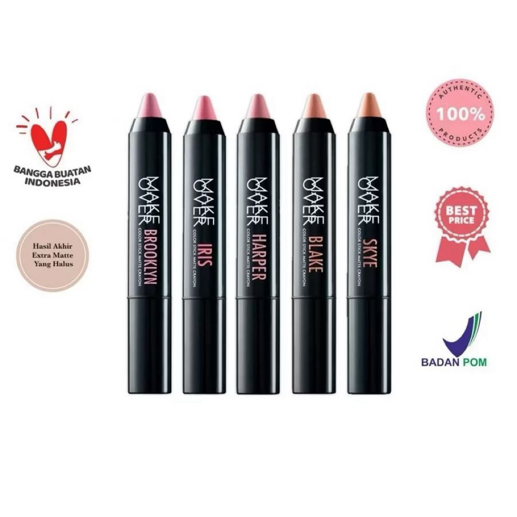 Jual Make Over Lip Crayon Matte 2.6g - Color Stick | Shopee Indonesia