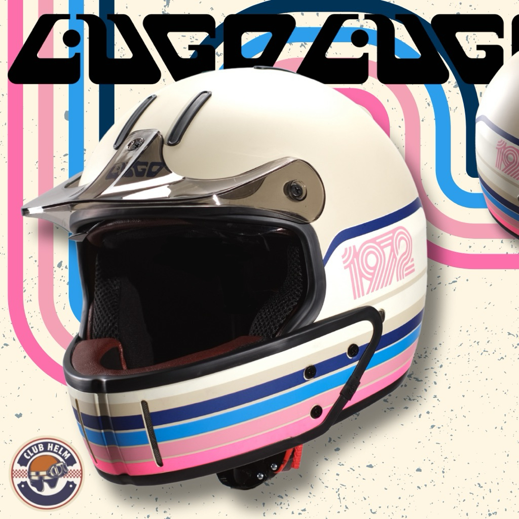 Jual Helm Full Face Fullface Retro Dewasa Unisex Cowo Cewe Pria Wanita ...