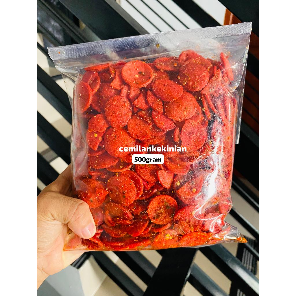Jual sosreng/sosis goreng pedas daun jeruk 100gr 250gr 500gr | Shopee ...