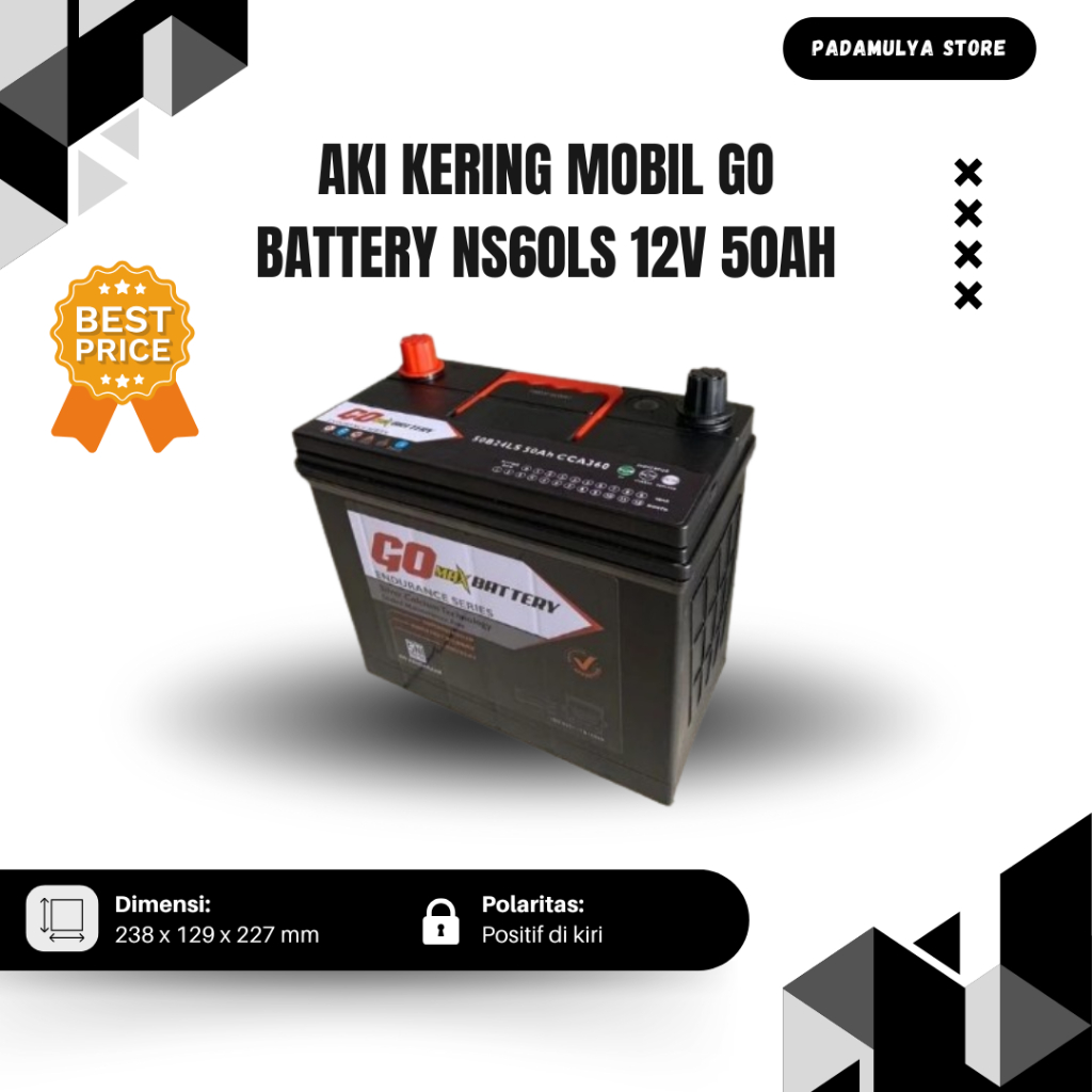 Jual Aki Kering Go Battery NS60LS 12V 50Ah Mobil Raize Rocky Hrv Crv ...