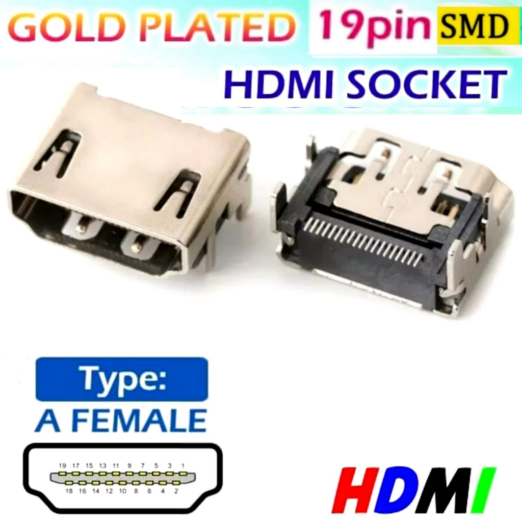 Jual Soket HDMI Female Socket 19Pin SMD HD | Shopee Indonesia