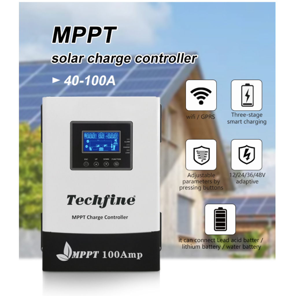 Jual Techfine MPPT 60A solar charge controller SCC PV solar panel surya ...