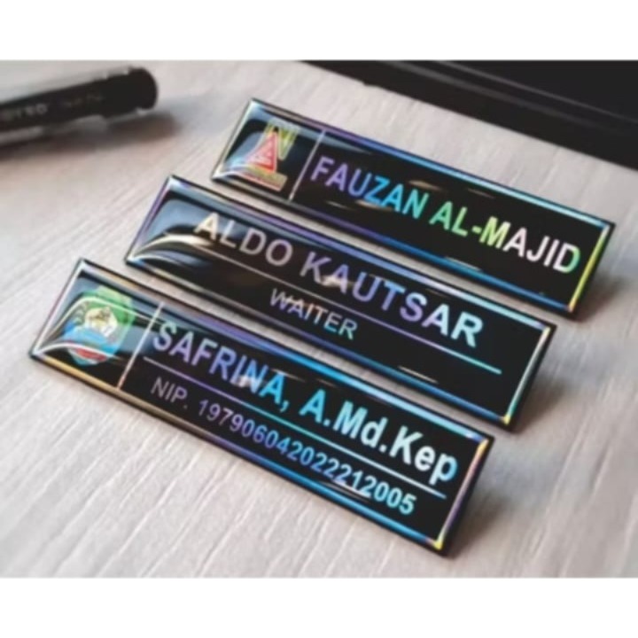 Jual Nama Dada Resin (HOLOGRAM MENYALA)/Name Tag/Nametag/Papan Nama ...
