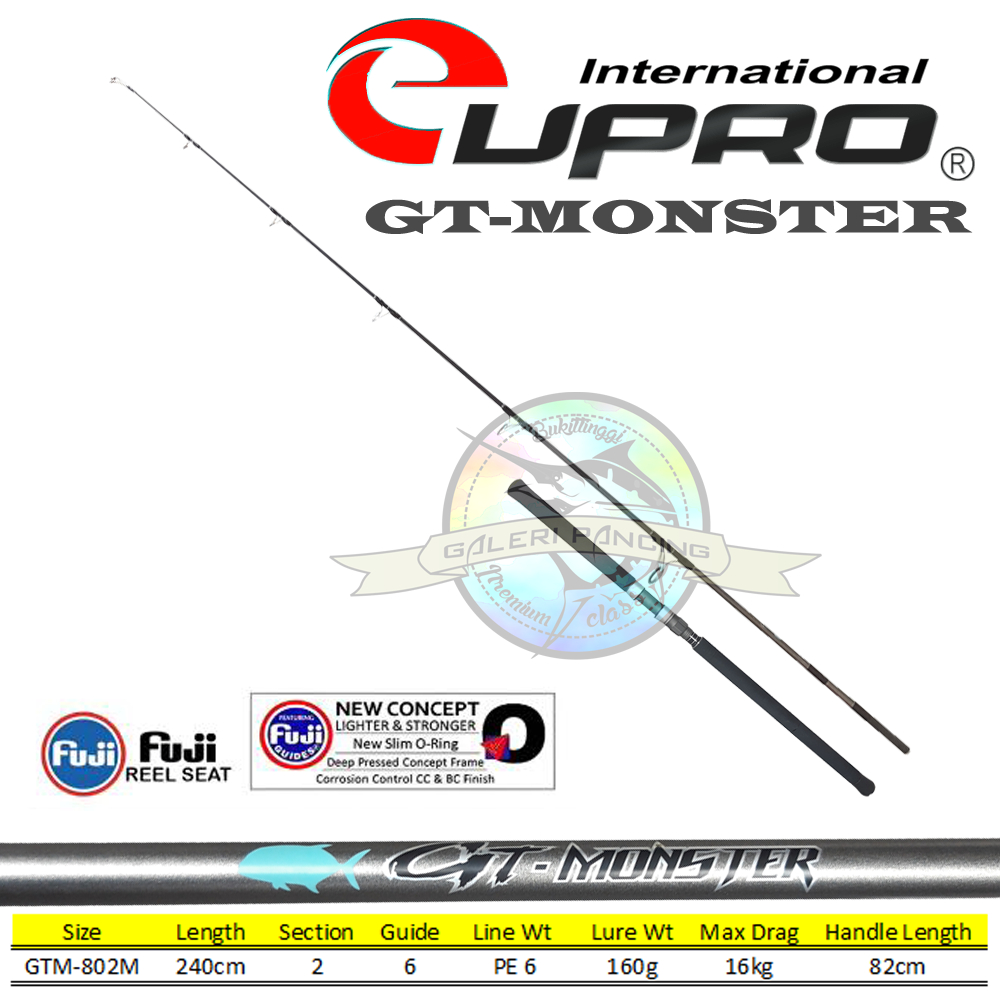 Jual Joran Popping Eupro GT Monster 802M 240cm PE 6 Fuji | Shopee Indonesia