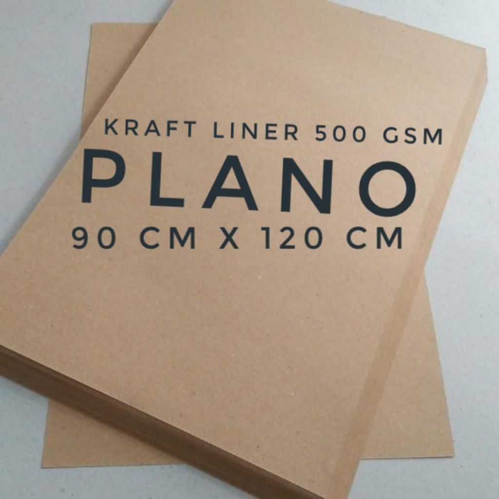 Jual Kertas Samson / Kertas Coklat / Kertas Kraft Liner 500 gsm Ukuran Plano 90 cm x 120 cm ...