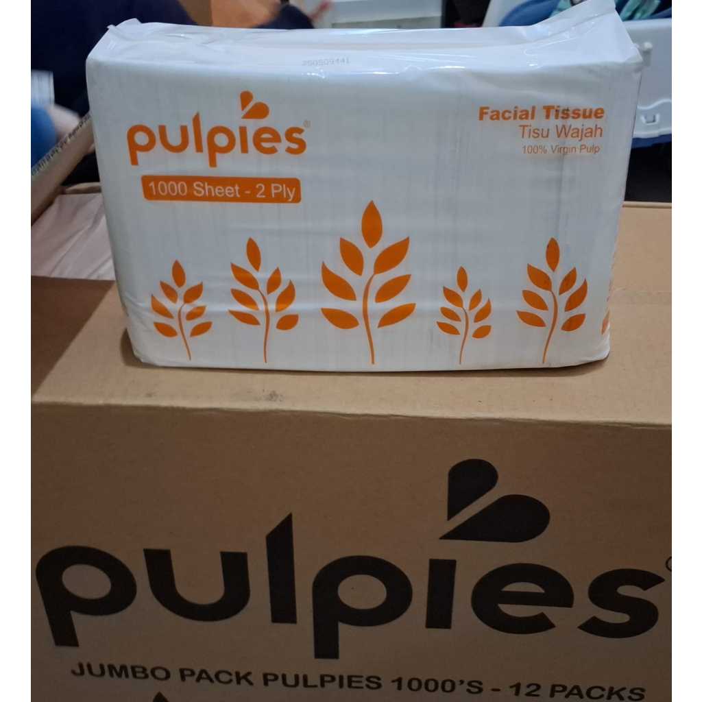 Jual Pulpies Facial Tissue Jumbo Pack 1000 Sheet - 2ply | Shopee Indonesia