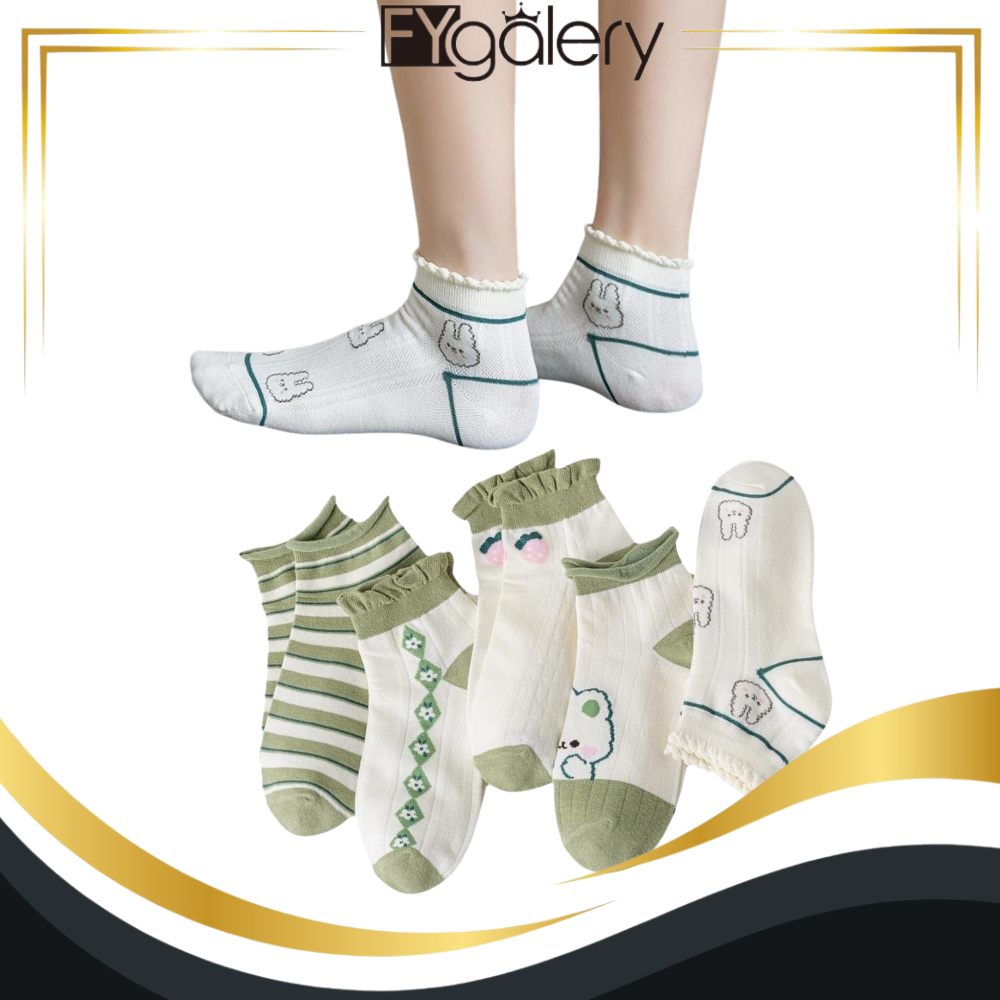 Jual FYgalery KS151 Kaos Kaki Wanita Motif Green Semata Kaus Kaki ...