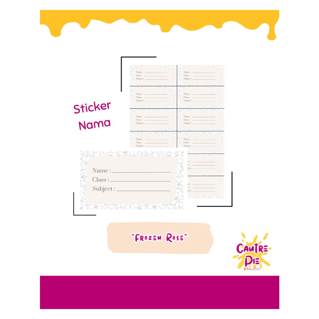 Jual Sticker Label Nama Buku Tulis Sekolah - Sticker buku aesthetic ...