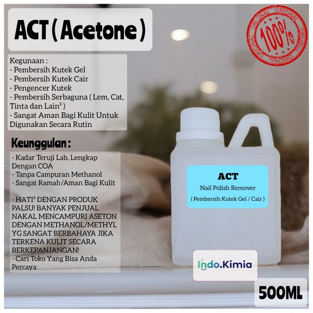 Jual ASETON 500ML / ACETONE 500ML / Pembersih Cat Kuku 500ml / Kutek ( Nail Polish Remover ...