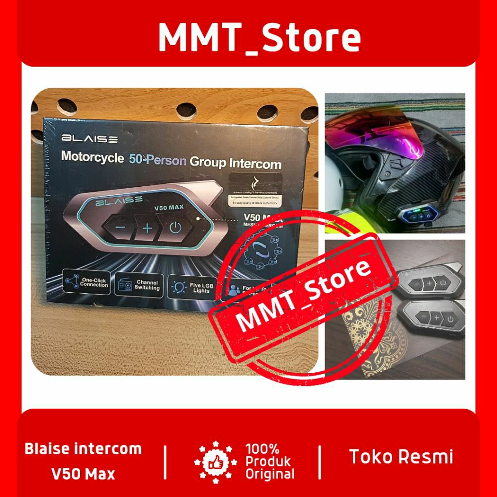 Jual Blaise V50 MAX Bluetooth Intercom | Shopee Indonesia