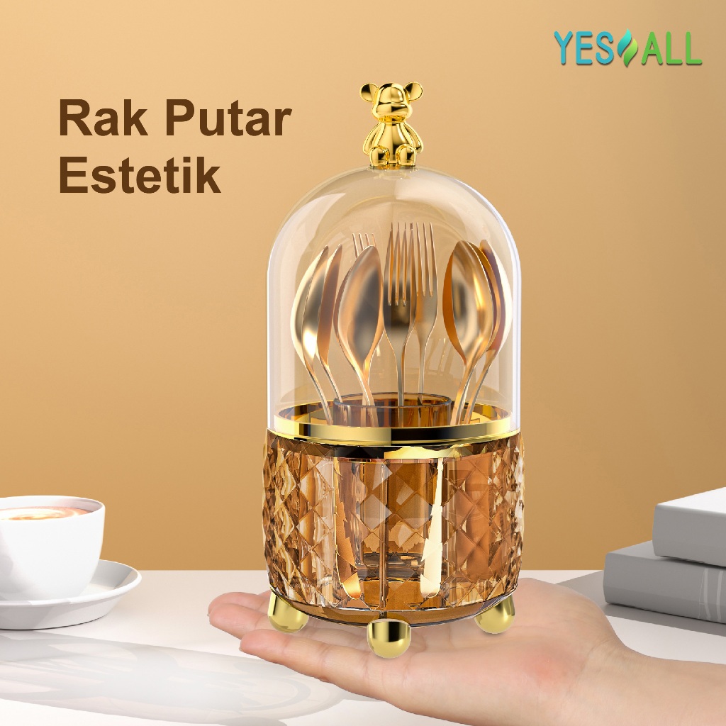 Jual YESALL rak kosmetik makeup crystal transparan aesthetic rak ...