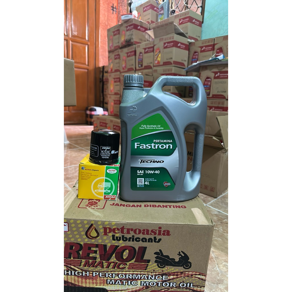 Jual PAKET GANTI Oli Mesin Fastron Techno SAE 10W-40 Isi 4 L FILTER ...