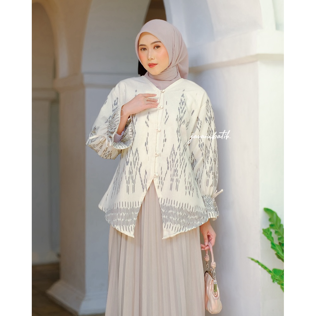 Jual javainbatik - SET BATIK NIMAS TENUN ATASAN WANITA KERJA - batik kerja - atasan wanita ...