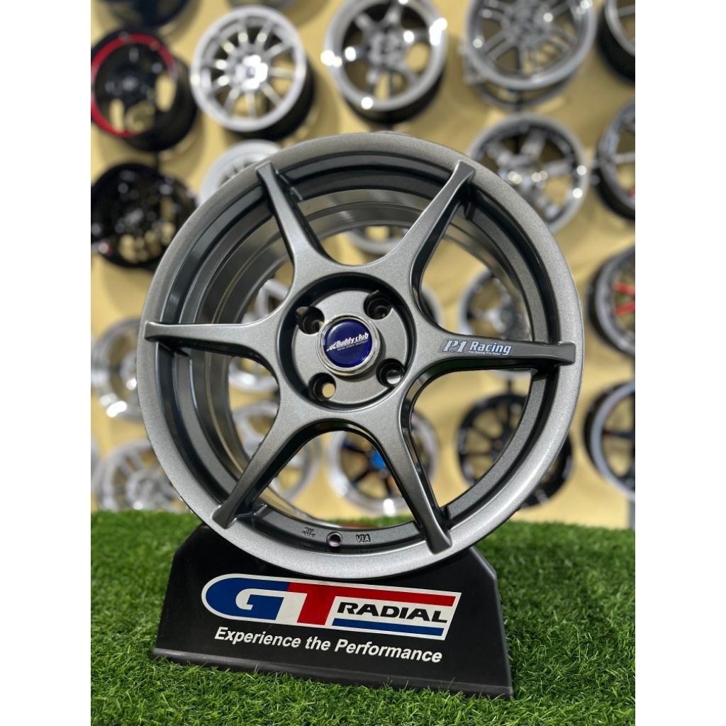 Jual Velg P1 buddy club R16 gunmett pcd 4x100 kondisi baru | Shopee ...