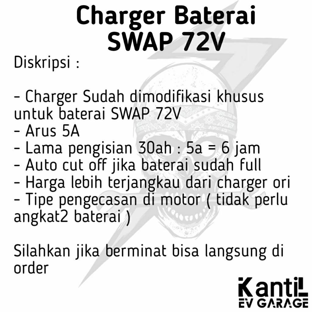 Jual Charger Khusus Baterai SWAP 72V Smoot ZuZu De Sultan | Shopee ...