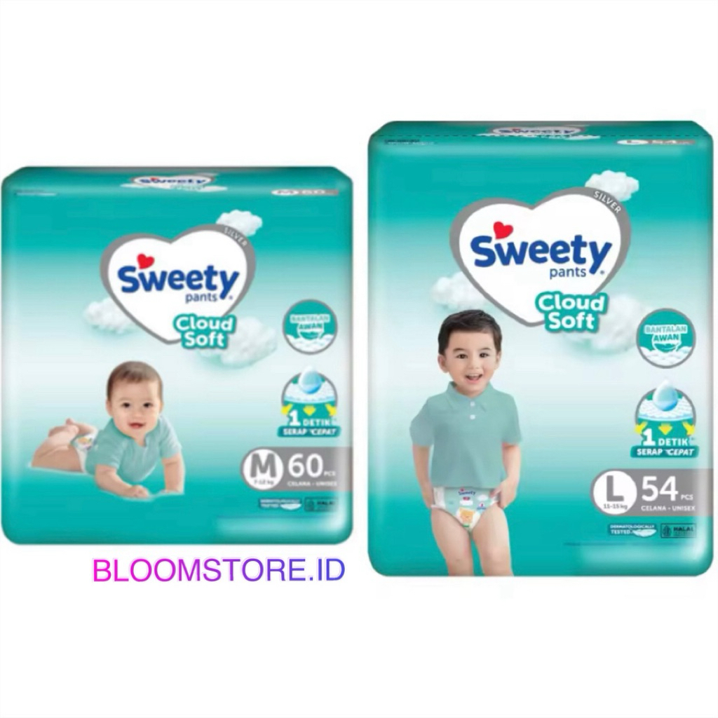 Jual SWEETY SILVER Pant Pants M60 M 60 L54 L 54 Popok Cloud Soft Celana ...