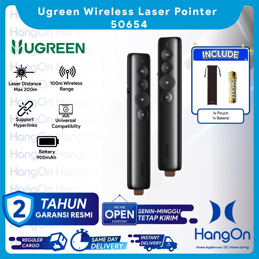 Jual UGREEN 50654 Laser Pointer Presentation Remote Control Presenter Wireless 2.4ghz Remot ...