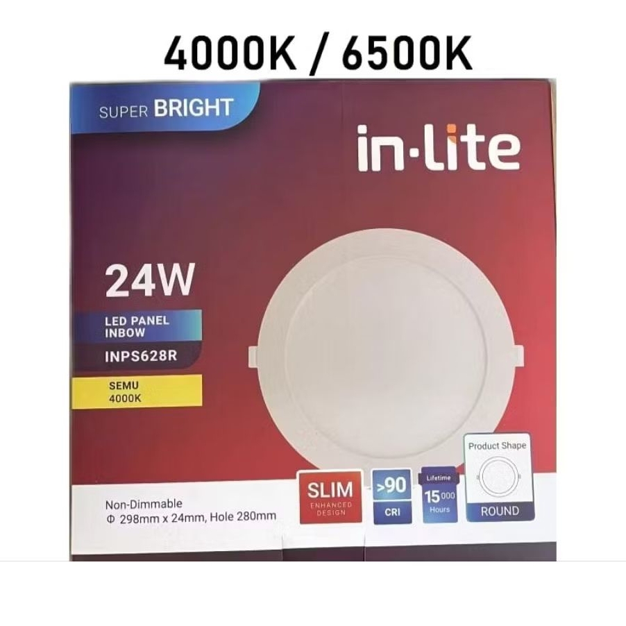 Jual Inlite Downlight LED Panel Inbow INP628R 24W 4000k 6500k/Downlight ...