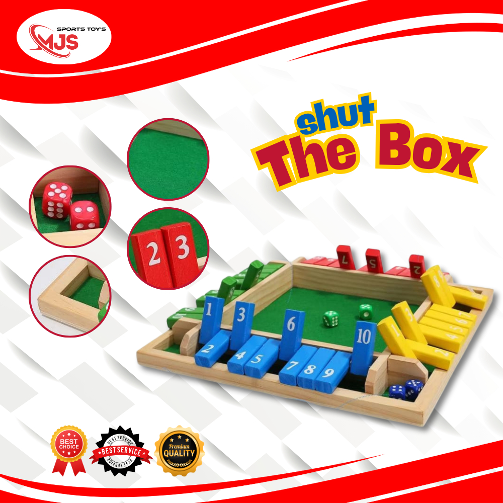 Jual Shut the box dice board game | Halma permainan papan kayu mainan ...