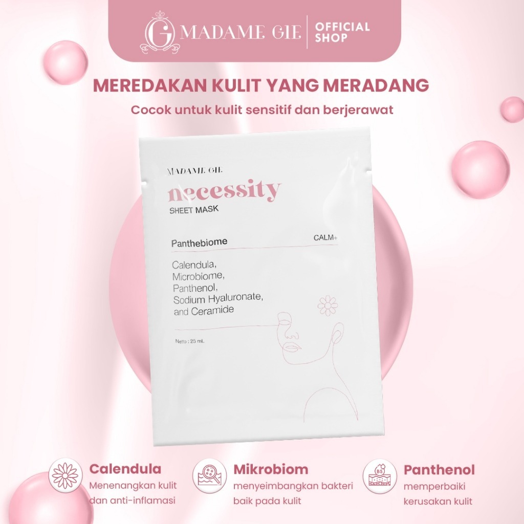 Jual Madame Gie Necessity Sheet Mask Masker Wajah Bright + Calm ...