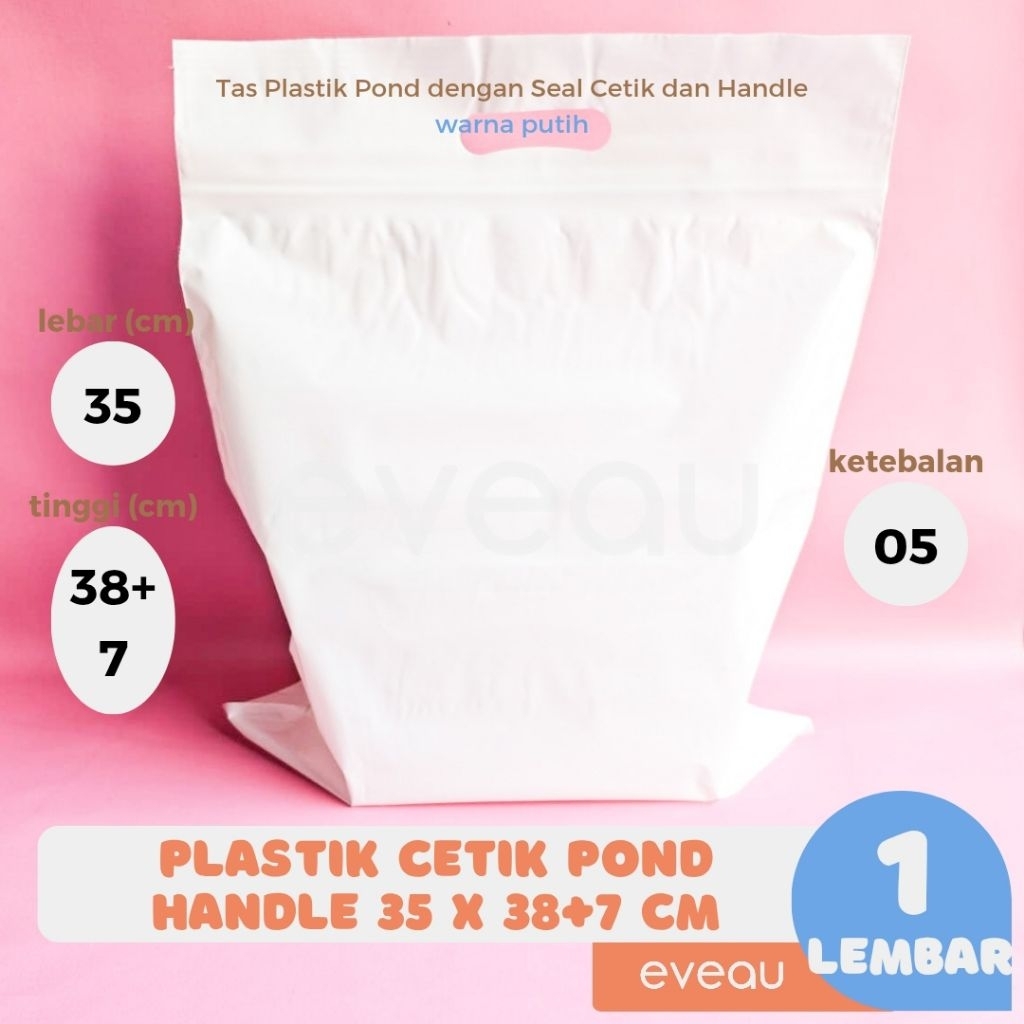 Jual Plastik Klip Pond Ziplock Putih 35x38+7 cm Tebal 05 Per Lembar ...