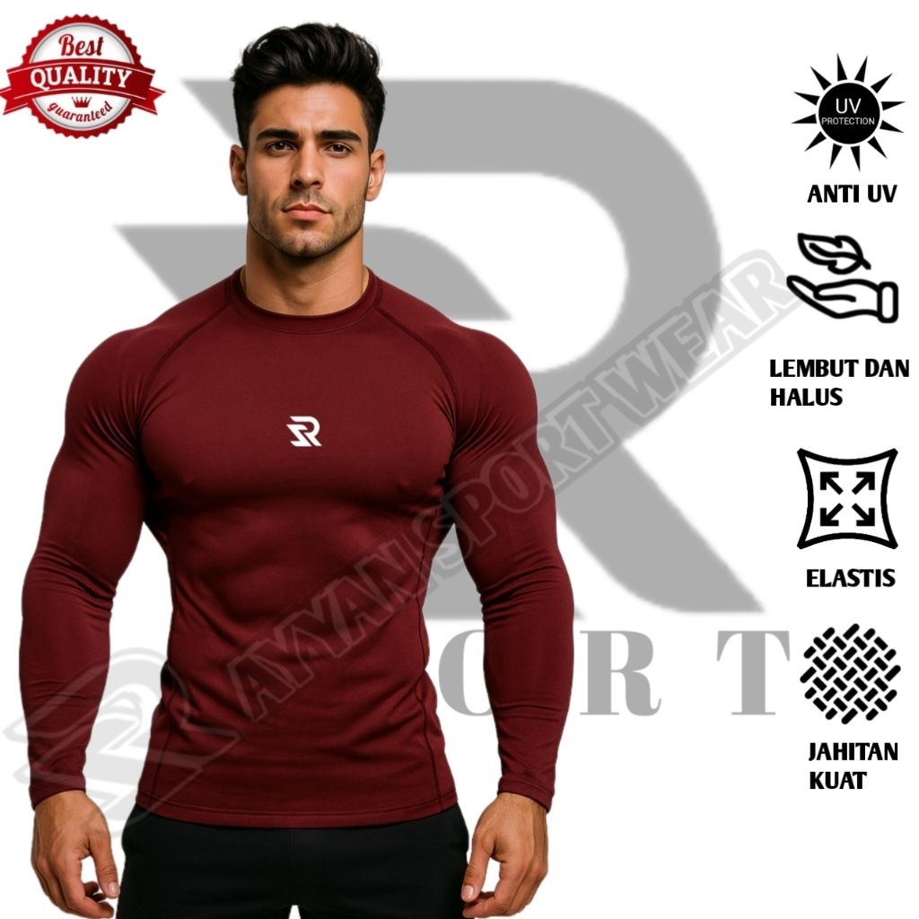 Jual Rayyan Sport Wear | Manset Baselayer Pria Lengan Panjang Leher ...
