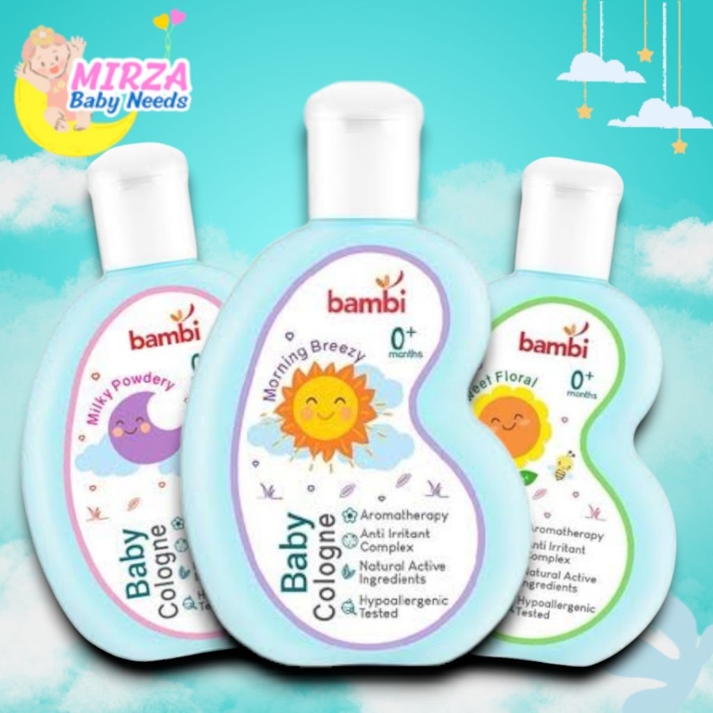 Jual Bambi Baby Cologne Morning Breezy / Sweet Floral / Milky Powdery ...