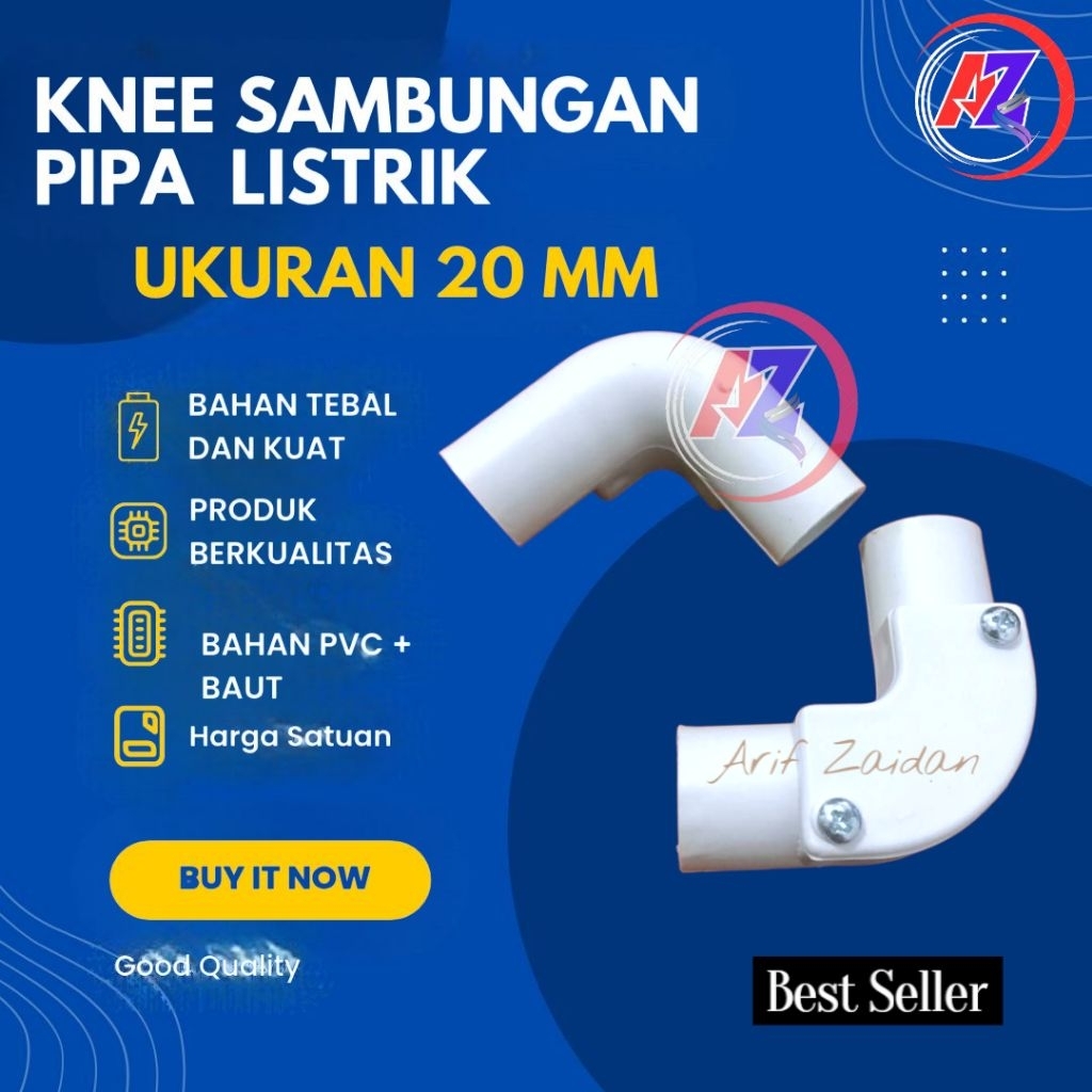 Jual KNEE Sambungan Pipa Listrik 20 mm Elbow Lbow L bow Siku Pipa ...