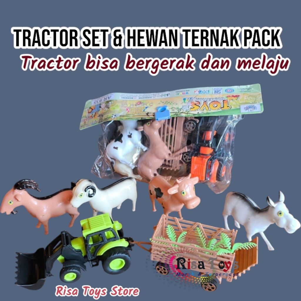 Jual MAINAN TRACTOR SET DAN HEWAN TERNAK PACK / MAINAN HEWAN DAN ...