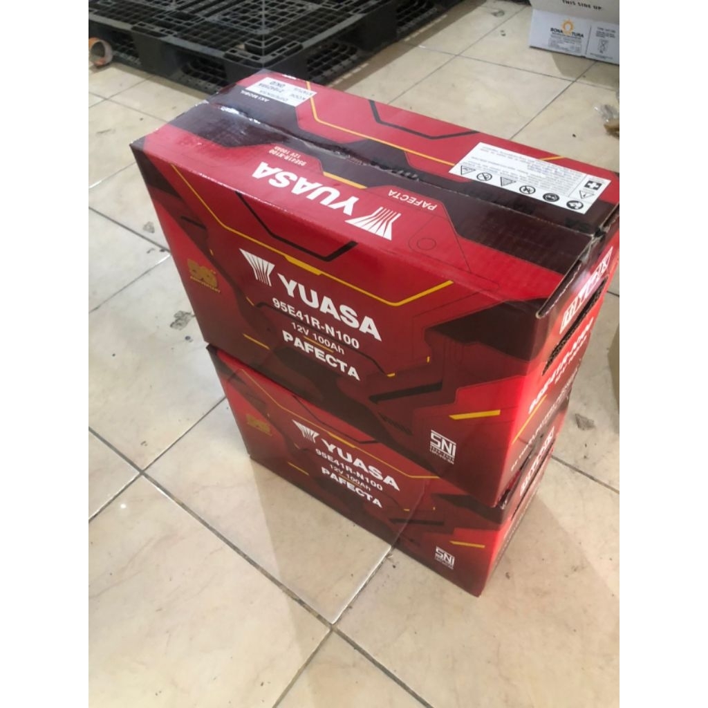 Jual Accu yuasa pafecta N100 basah aki genset 95E41R | Shopee Indonesia