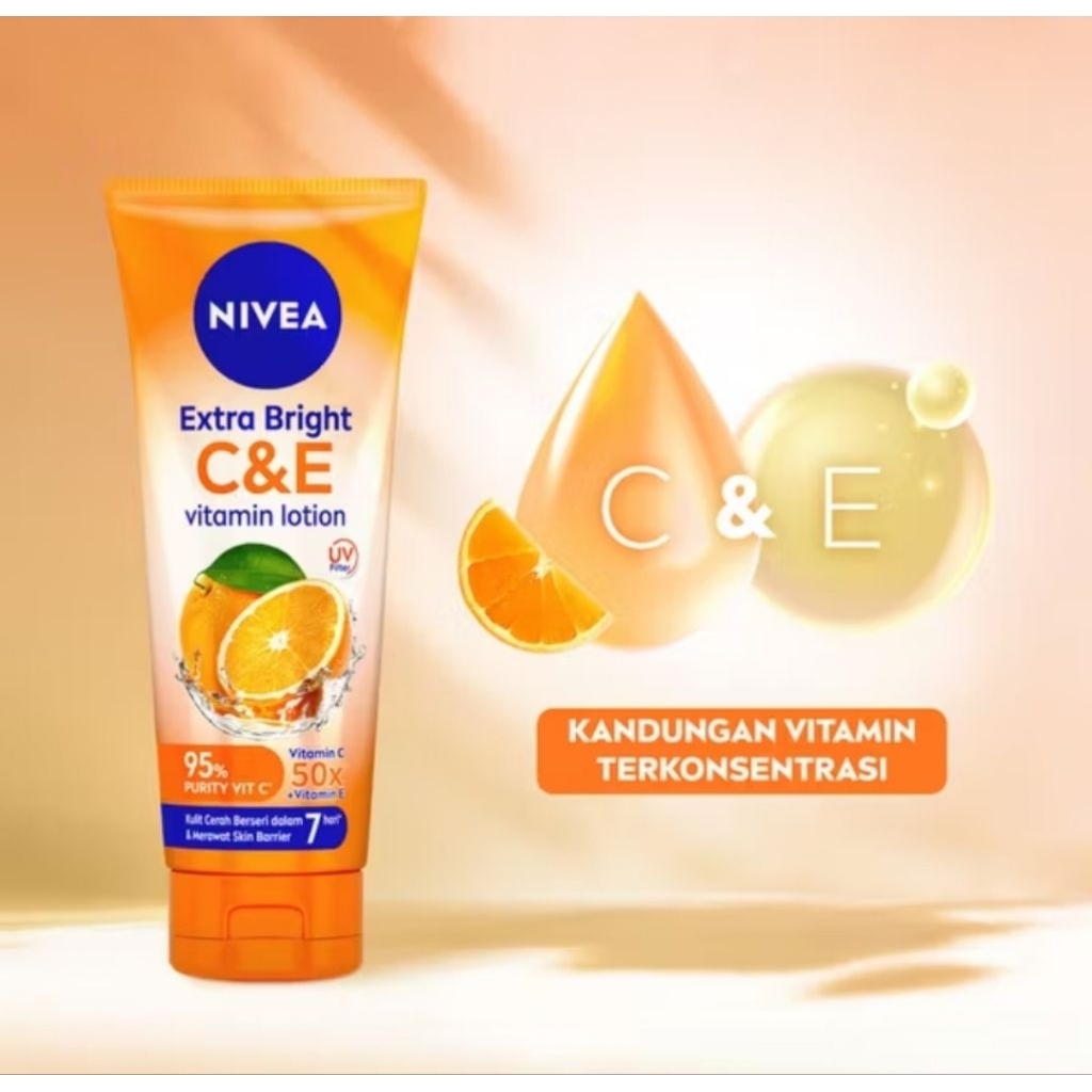 Jual Nivea Extra Bright C & E Vitamin Body Lotion 180ml | Shopee Indonesia