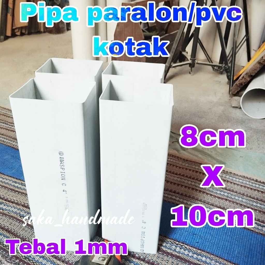 Jual PIPA PARALON/PVC 4" KOTAK (8cm X 10cm) TEBAL 1mm | Shopee Indonesia