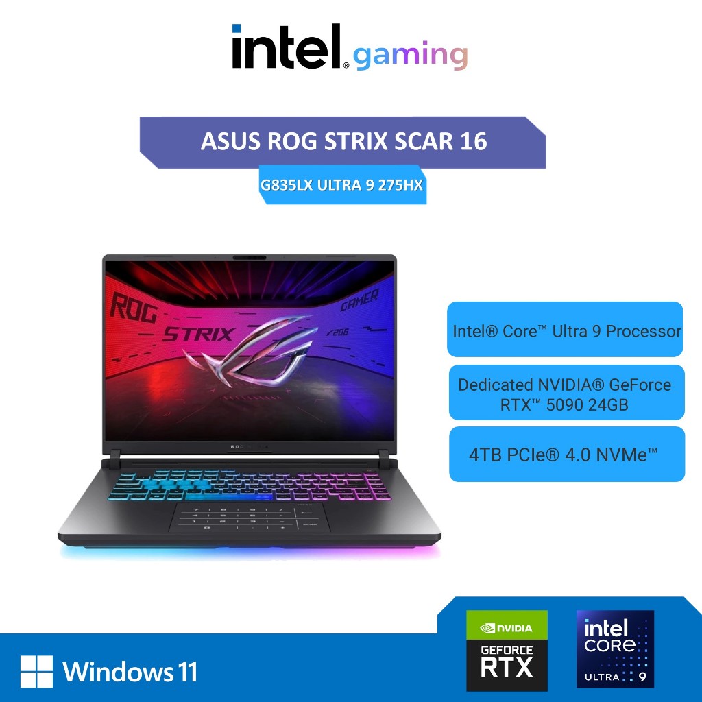 Jual ASUS ROG STRIX SCAR 16 G835LX ULTRA 9 275HX RTX5090 24GB/ 64GB 4TB ...