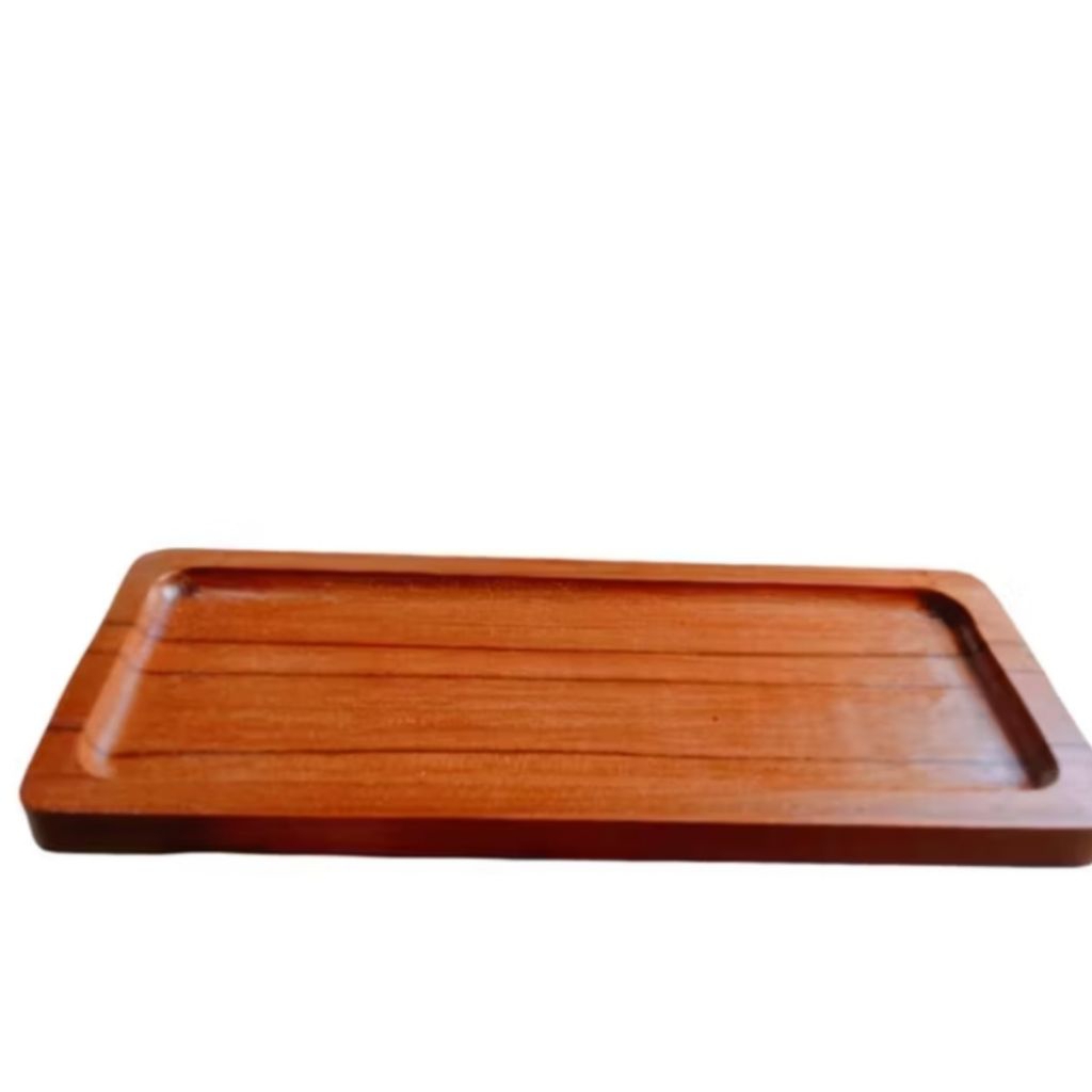 Jual tatakan kayu/wooden coaster/nampan kayu jati asli ukuran 10x20cm ...