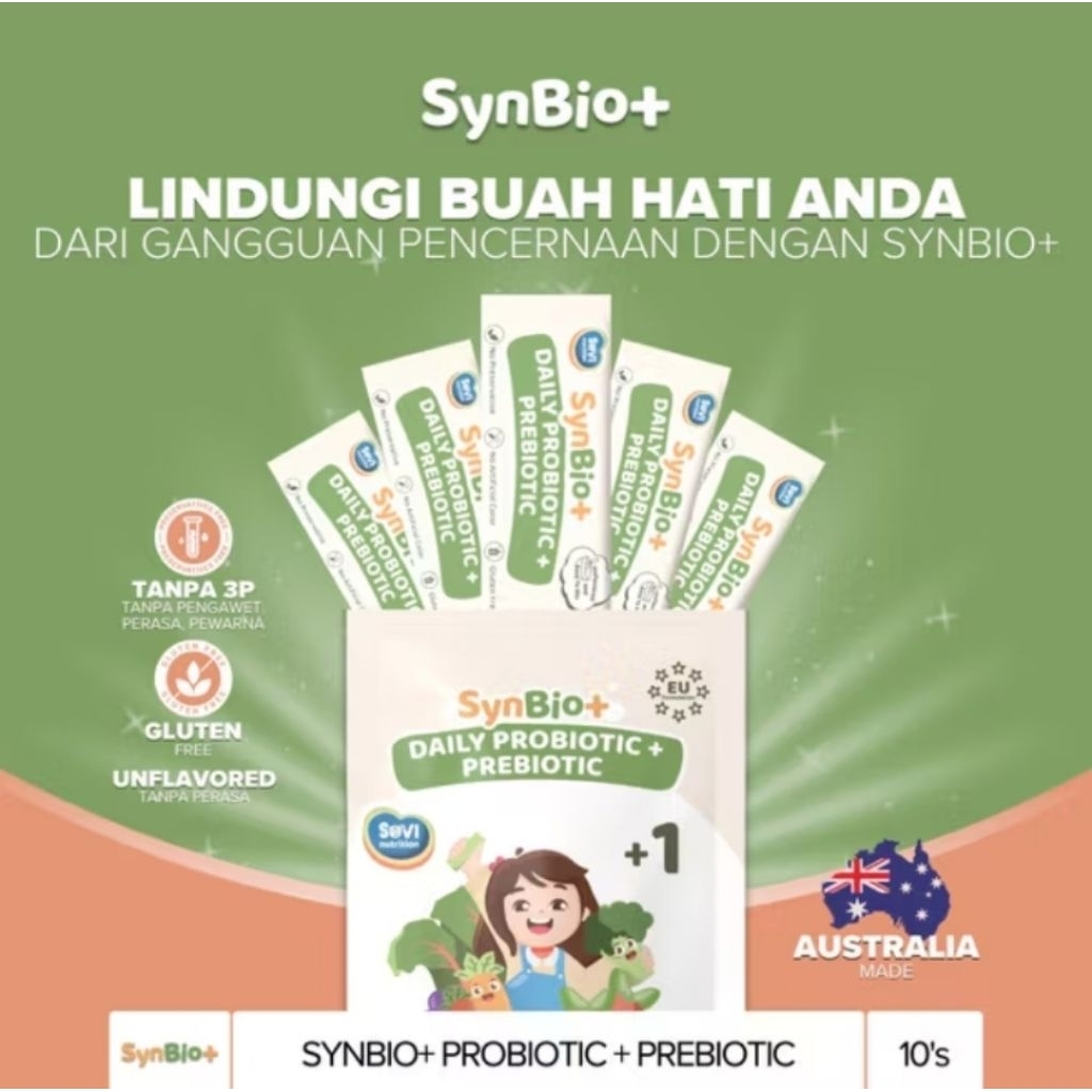 Jual SynBio+ Daily Probiotic + Prebiotic For Kids Kemasan isi 10 Saset ...