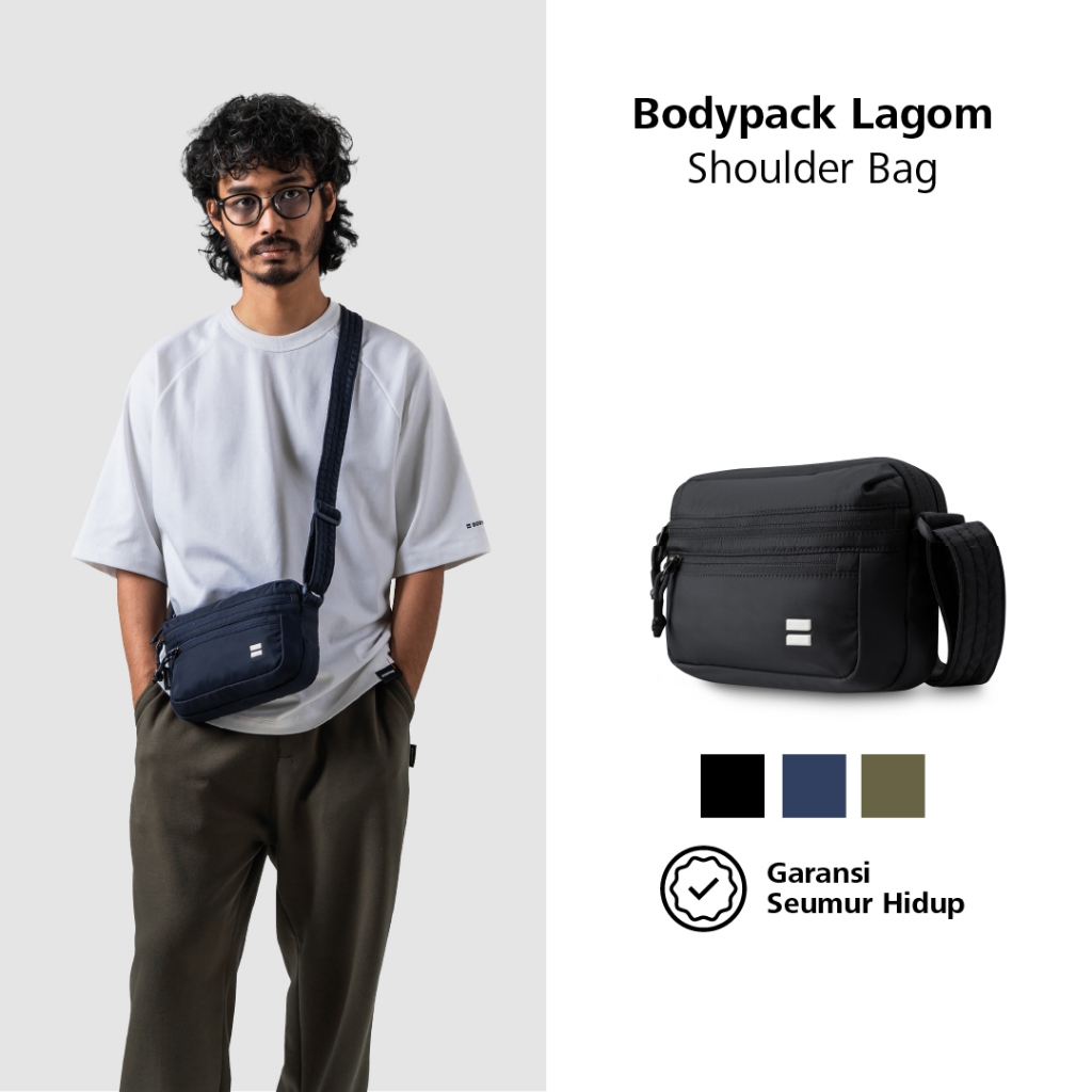 Jual Bodypack Lagom Shoulder Basic Shoulder Bag 14 Inch Tas Selempang Travel Simpel Durable ...