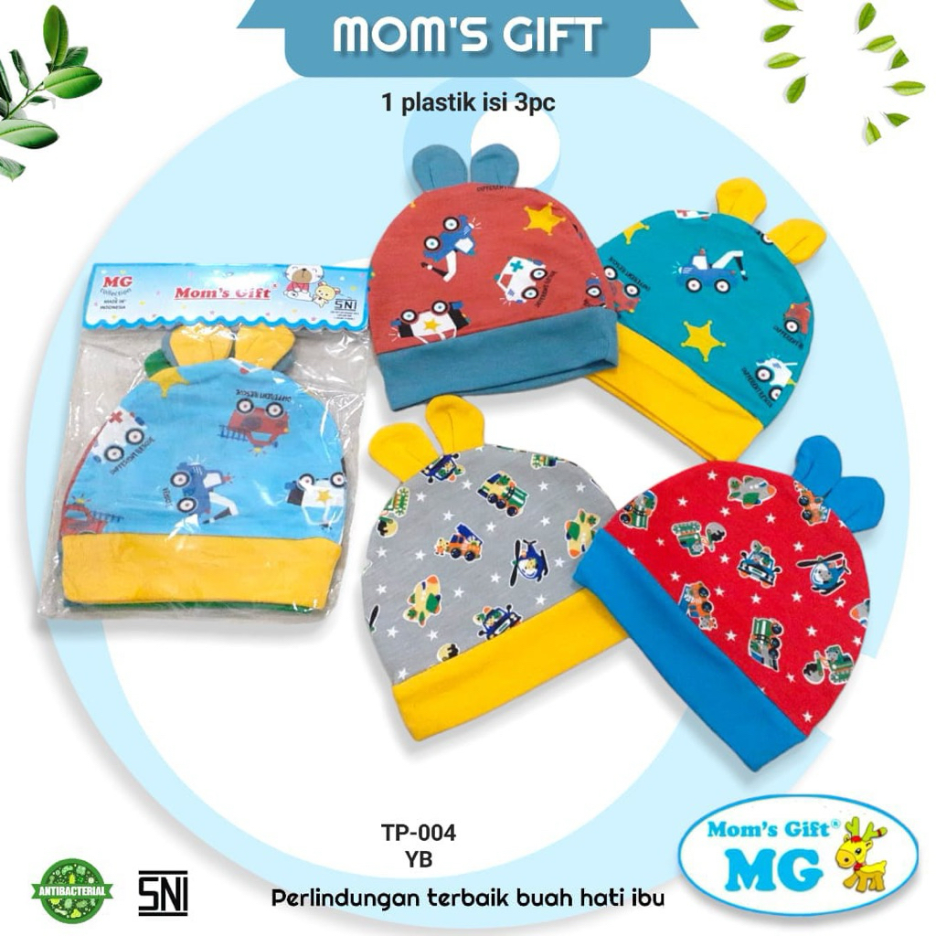Jual (3pcs) Topi bayi baby newborn Mom’s Gift momgift corak boneka ...