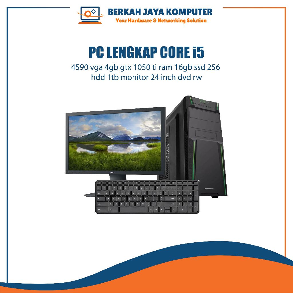 Jual pc lengkap intel core i5 4590 vga 4gb gtx 1050 ti ram 16gb ssd 256 ...
