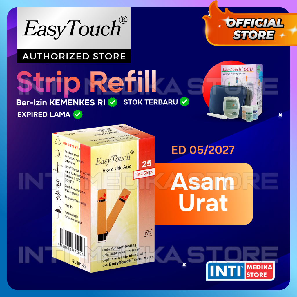 Jual EASYTOUCH - Strip Tes ASAM URAT Isi 25 pcs | Refill URIC ACID Test ...