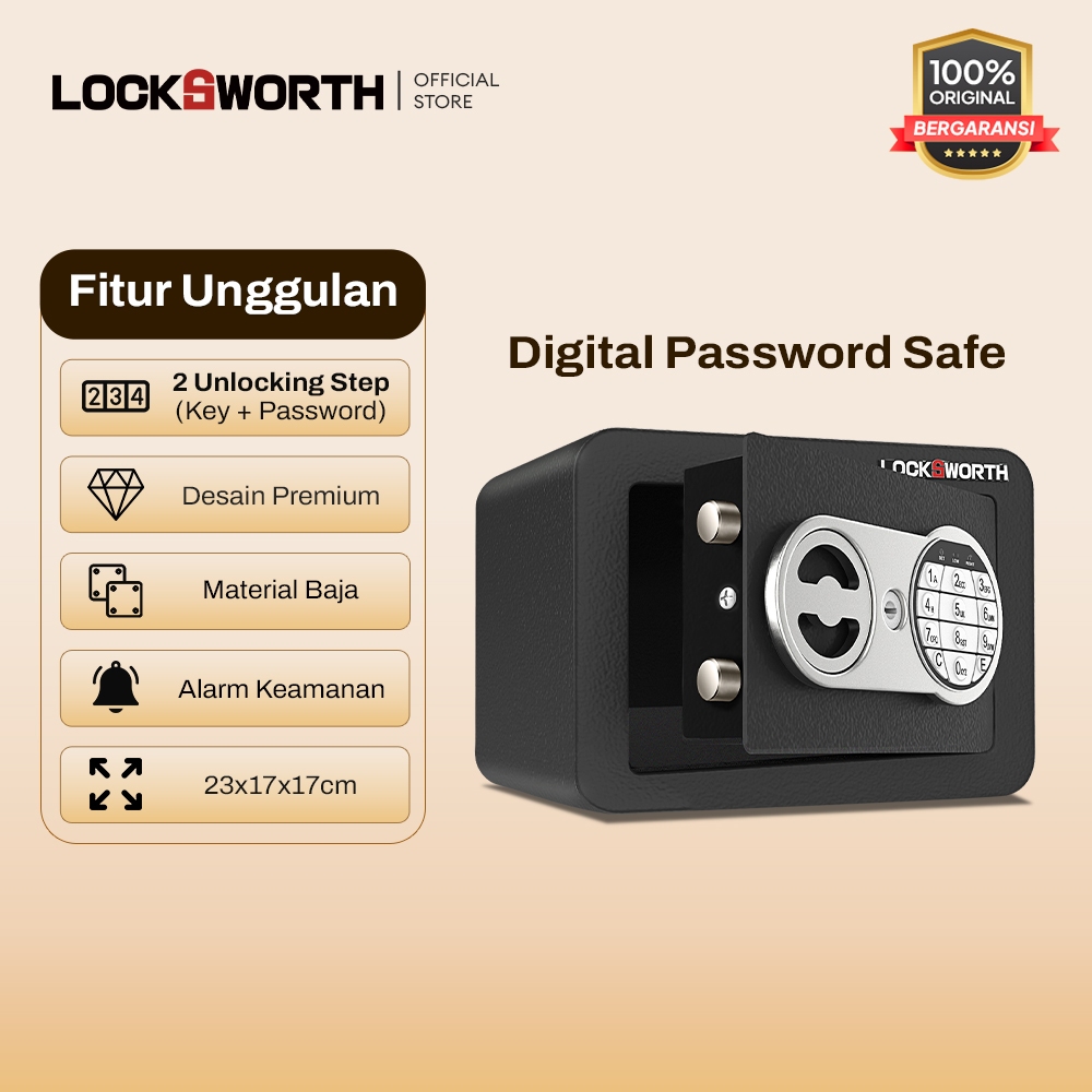 Jual Locksworth Brankas Besi Digital / Digital Safe Box 23x17x17 ...