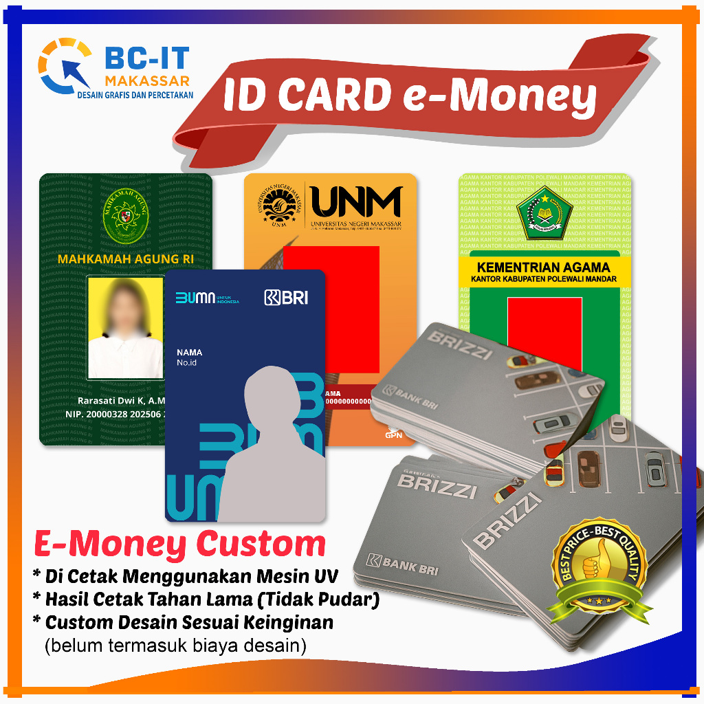 Jual cetak etoll emoney custom 2 sisi | Shopee Indonesia