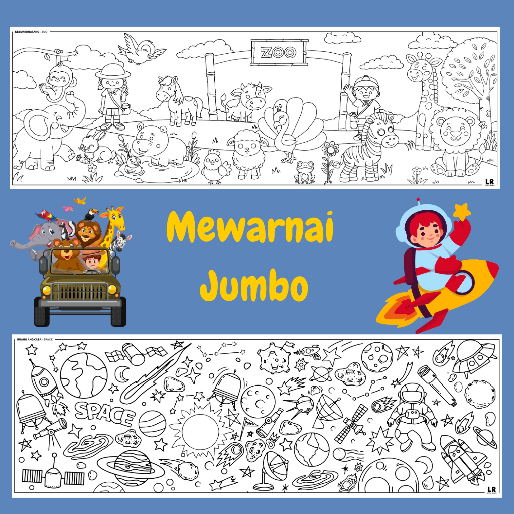 Jual Kertas Mewarnai Raksasa / Mewarnai Stiker Rol / Giant Coloring ...