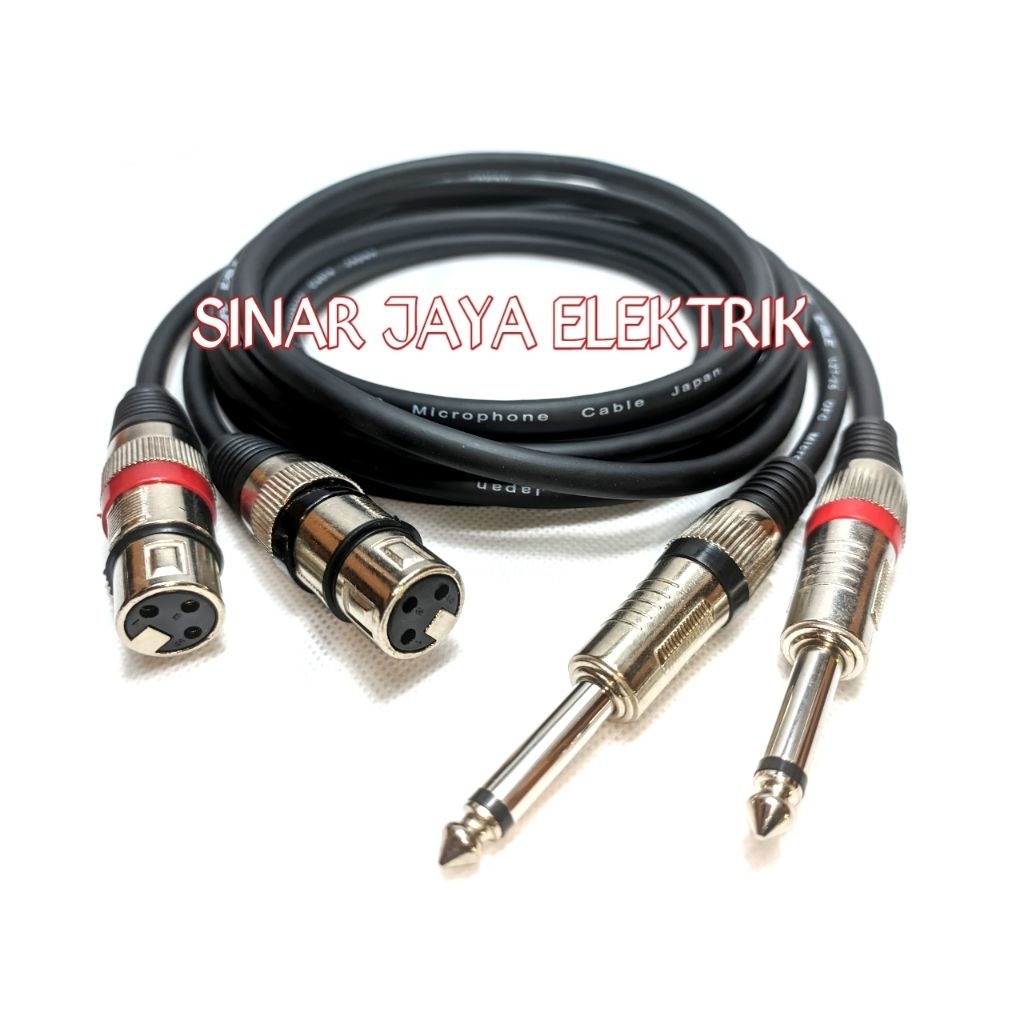 Jual Kabel audio jack 2 akai mono to 2 xlr female kabel mic/kabel ...